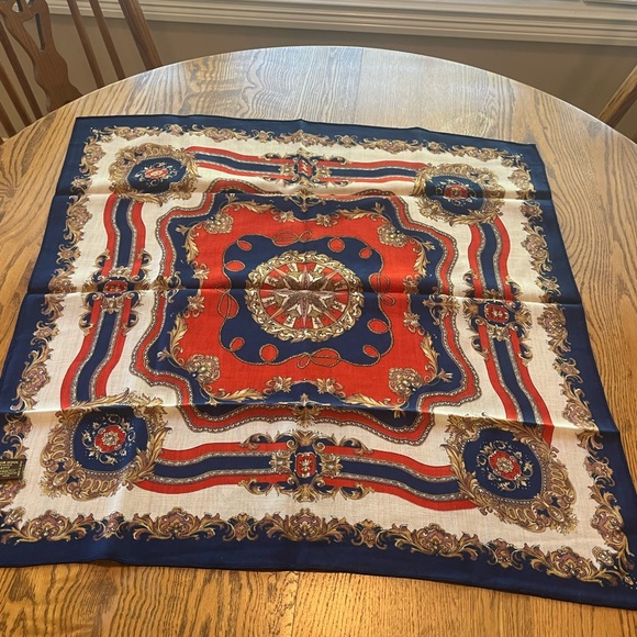 Vintage | Accessories | Vintage 7s Era Hand Printed Luxury Wool Scarf ...